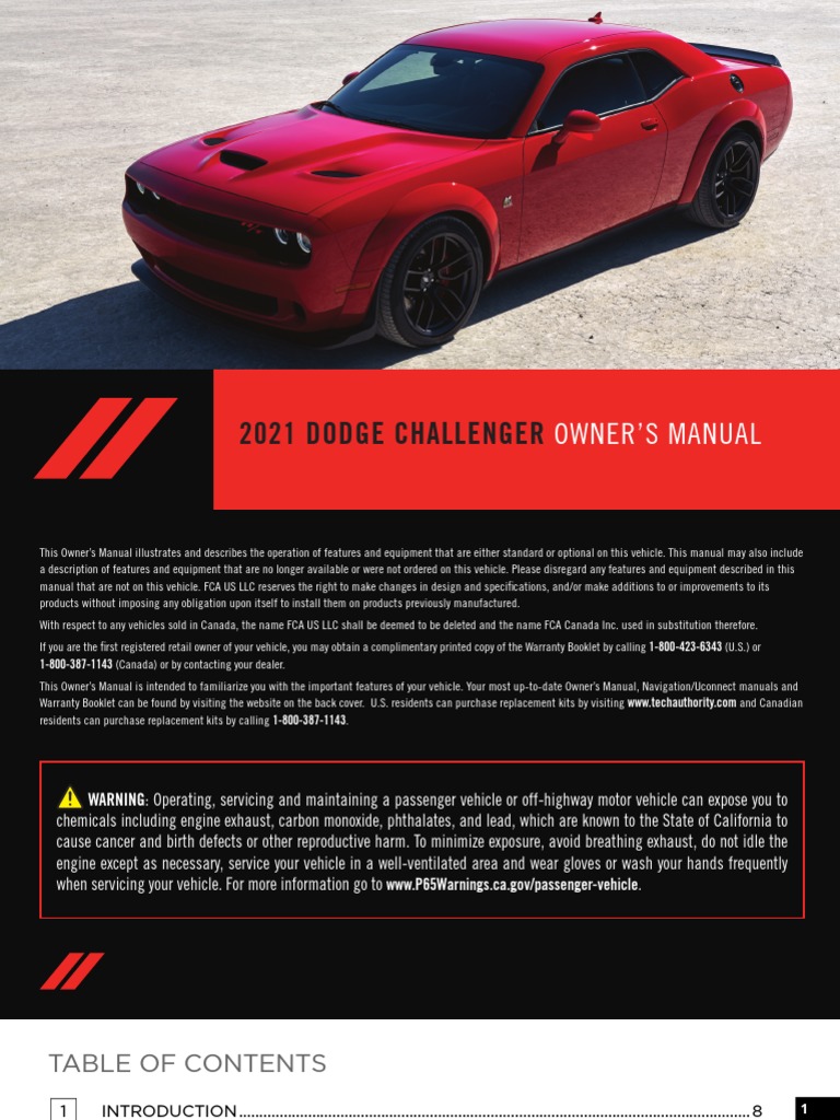 Mopar 2021 Dodge Challenger Manual Optimized | Download Free PDF ...