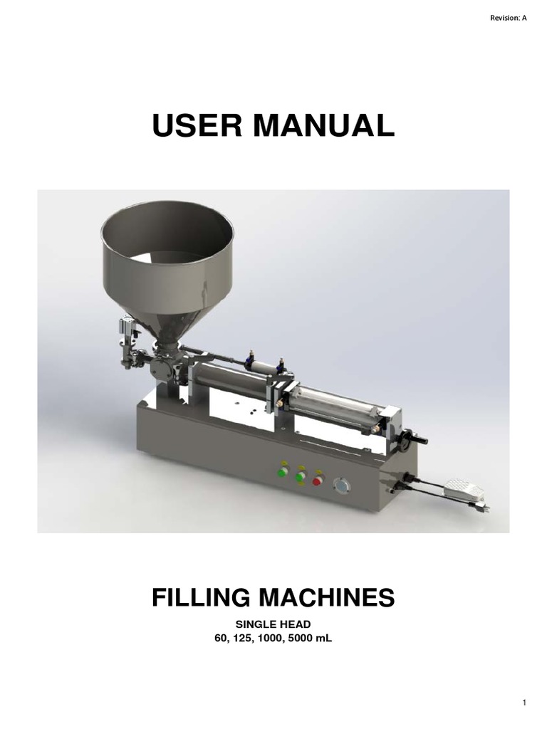 User Manual: Filling Machines | PDF | Valve | Piston