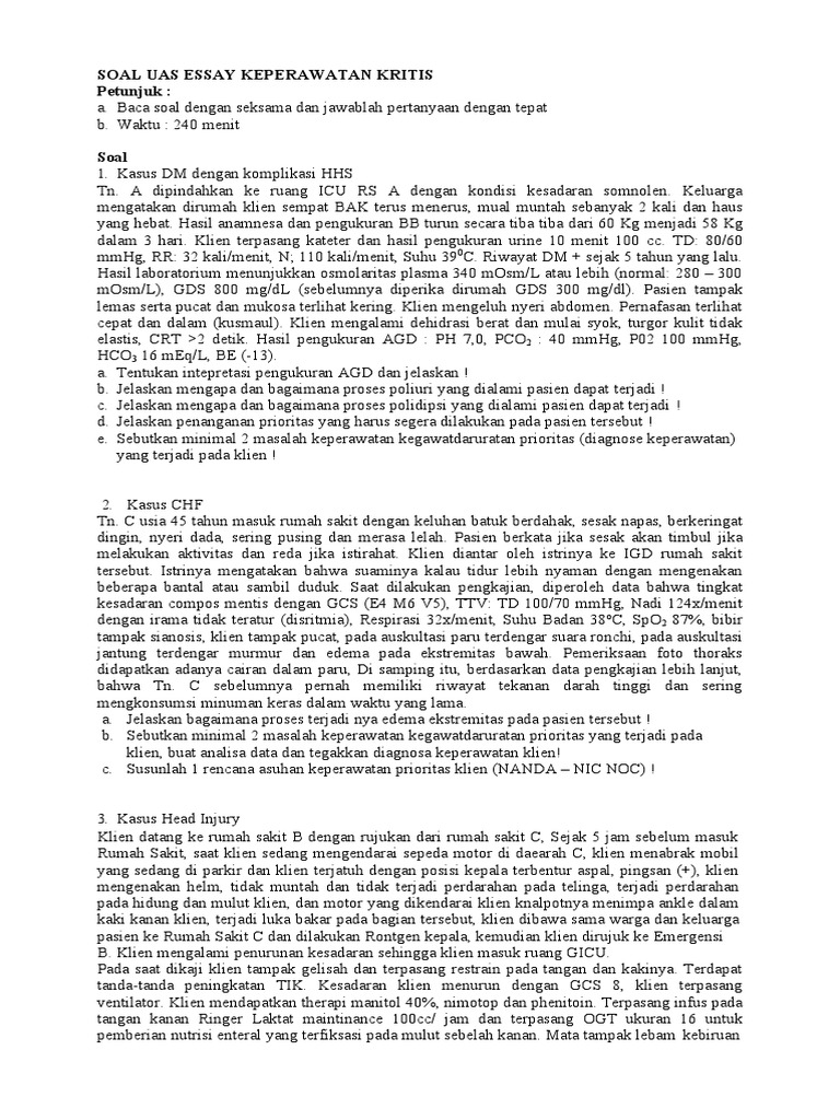SOAL UAS ESSAY KRITIS 2022 PROG B-Dikonversi | PDF