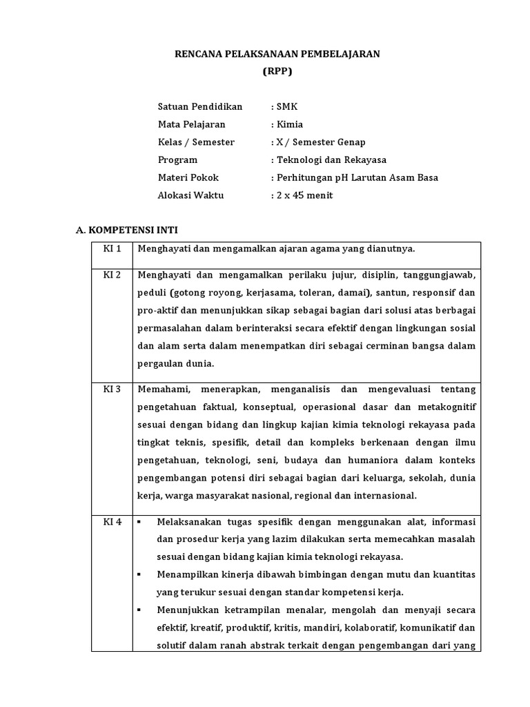 RPP Asam Basa PH | PDF