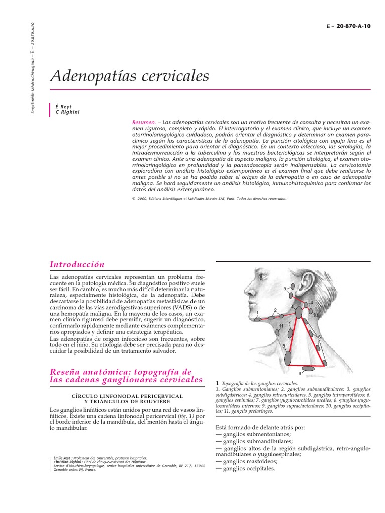 Adenopatías Cervicales | PDF | Cáncer | Metástasis