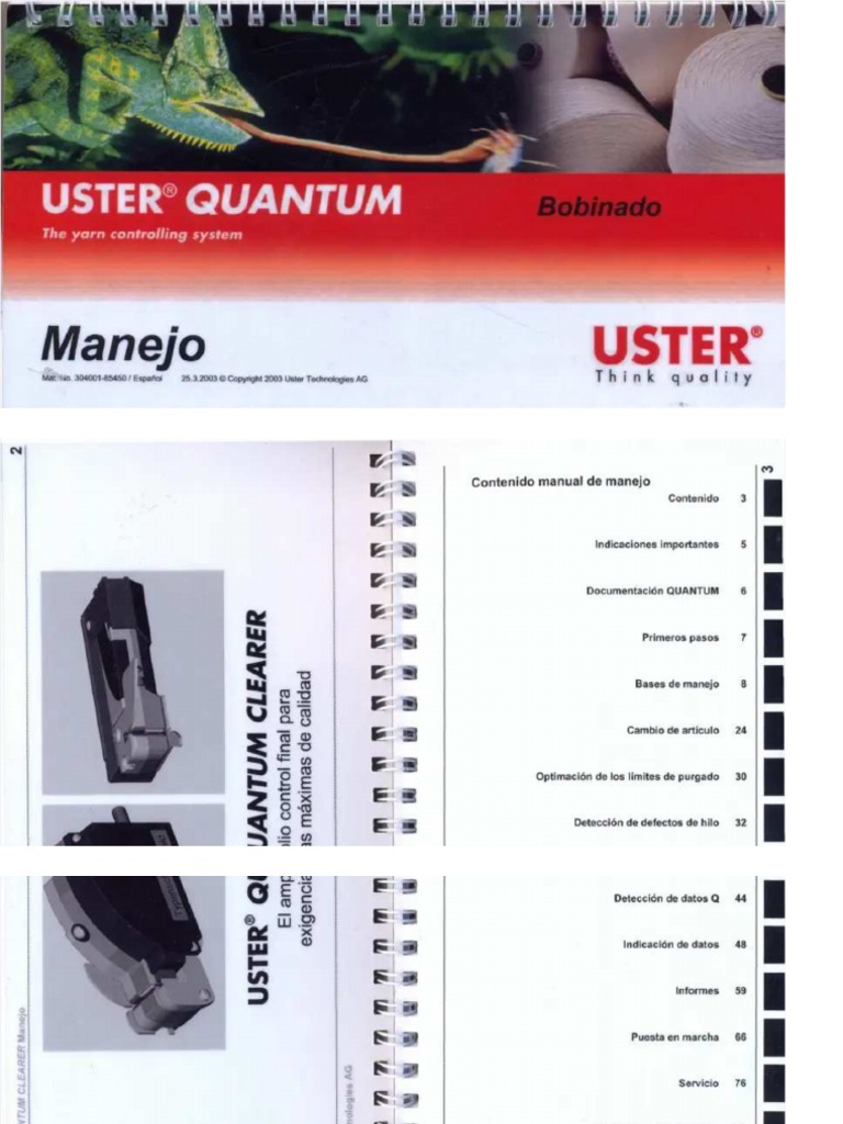 (PDF) Purgador Uster Quantum Manejo - HUUM - INFO | PDF