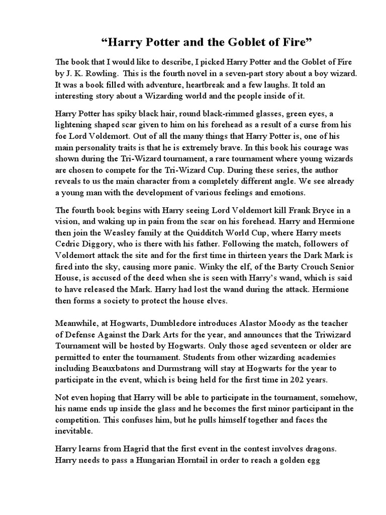 Harry Potter and The Goblet of Fire | PDF | Harry Potter | Contemporary ...