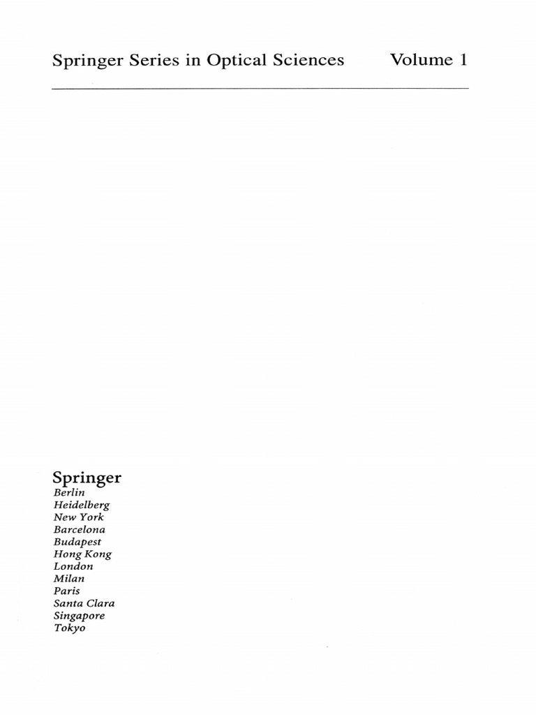 Springer Series In Optical Sciences 1 Walter Koechner Dr Auth