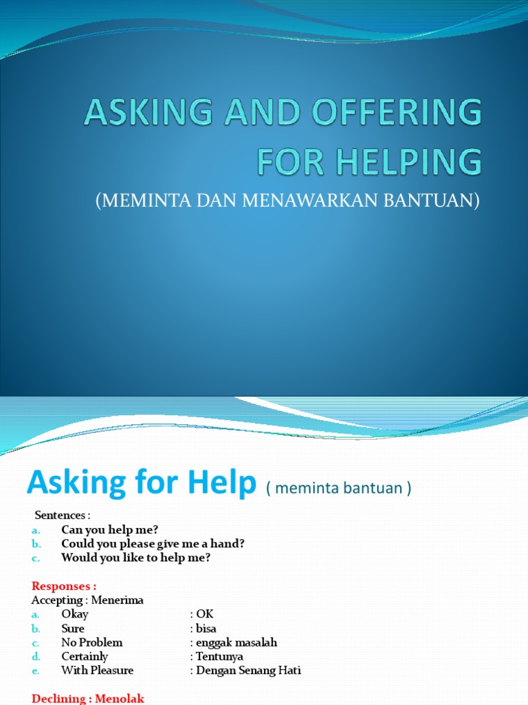 Asking and Offering For Helping | PDF