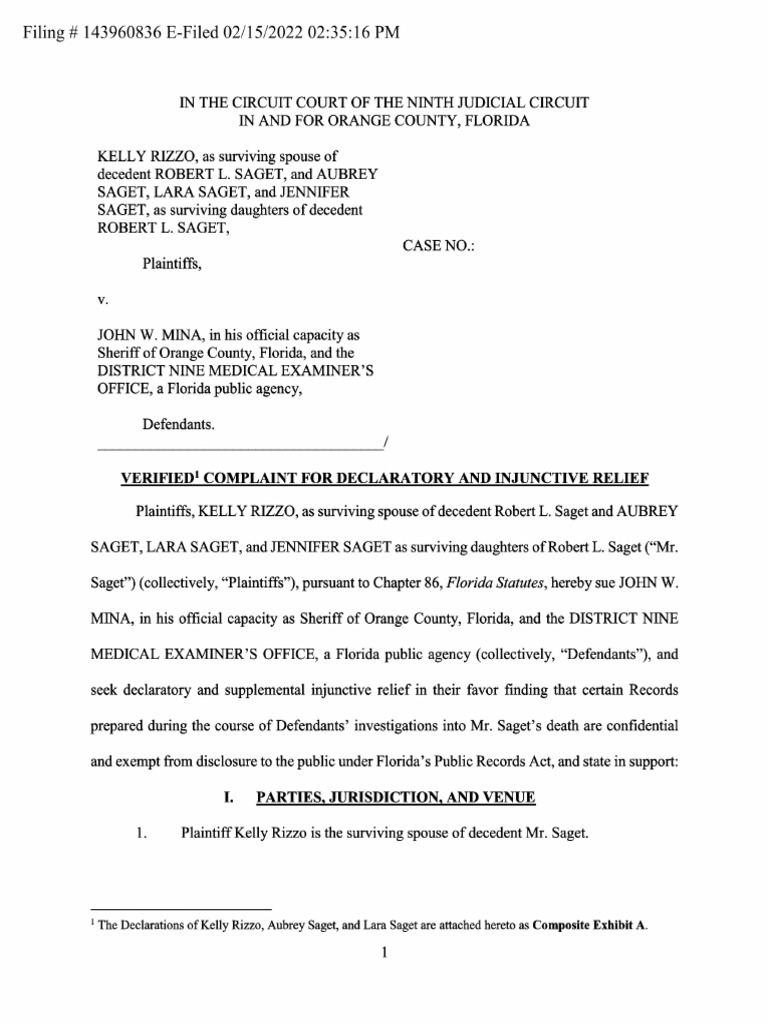 Saget Family Lawsuit | PDF | Declaratory Judgment | Injunction
