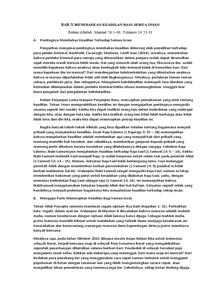Bab X Menerapkan Keadilan Bagi Semua Insan | PDF