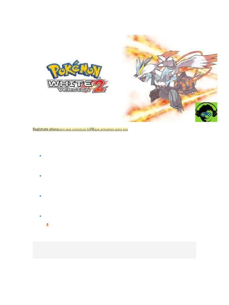 Trucos y Cheats para Pokémon Blanco 2 | PDF | Franquicias de Nintendo ...