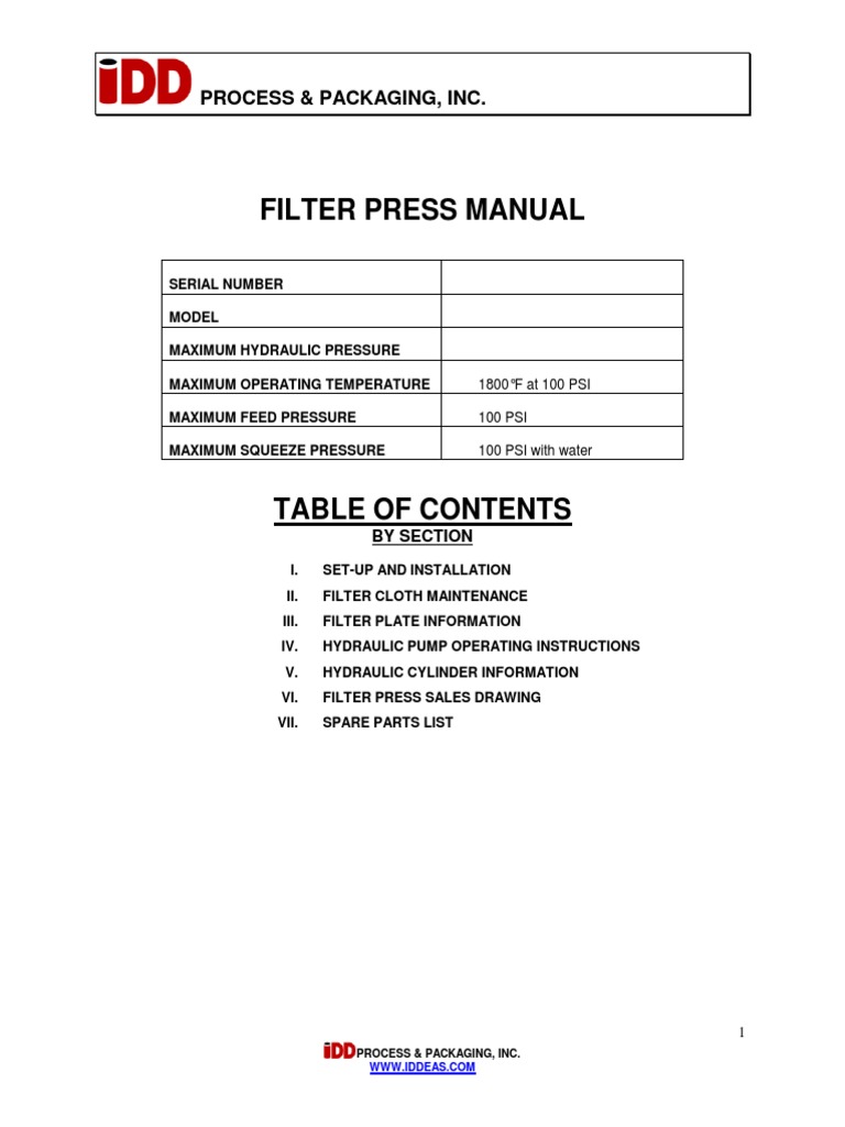 Mash Filter Manual | Download Free PDF | Filtration | Pump