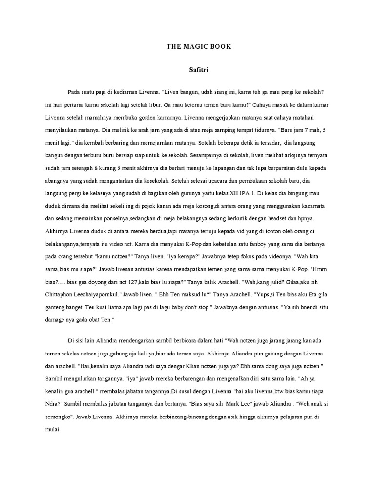 Safitri - 31 - XI TKJ 3 - The Magic Book | PDF | Fiksi Misteri, Thriller, & Kejahatan
