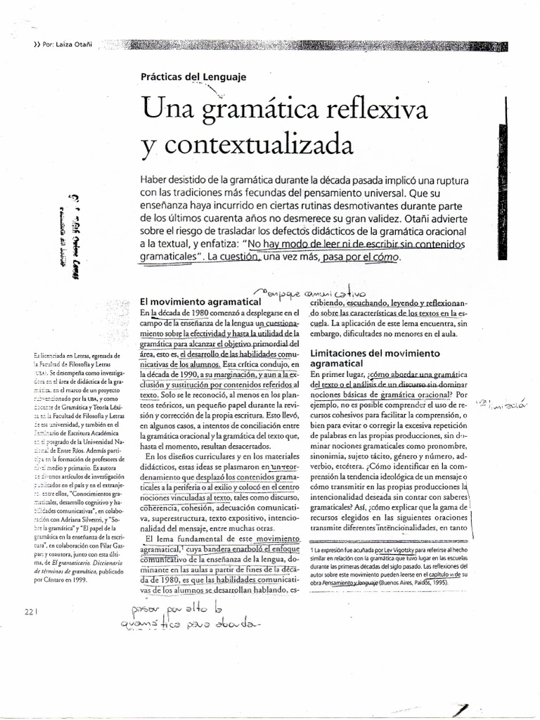 11) Otañi - Gramática Reflexiva y Contextualizada | PDF