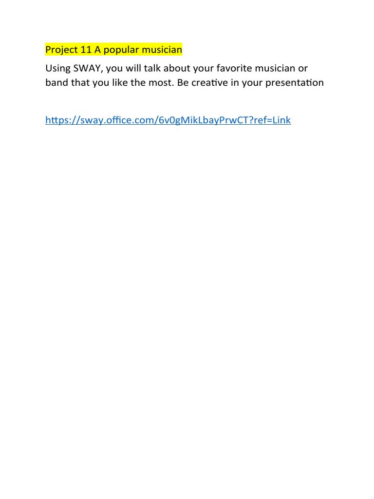 Project 11 A Popular Musician | PDF