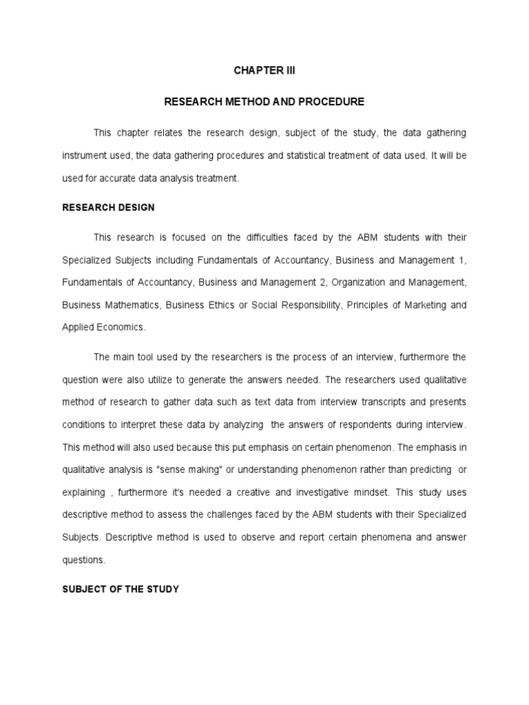 Subject of The Study | PDF | Statistics | Data