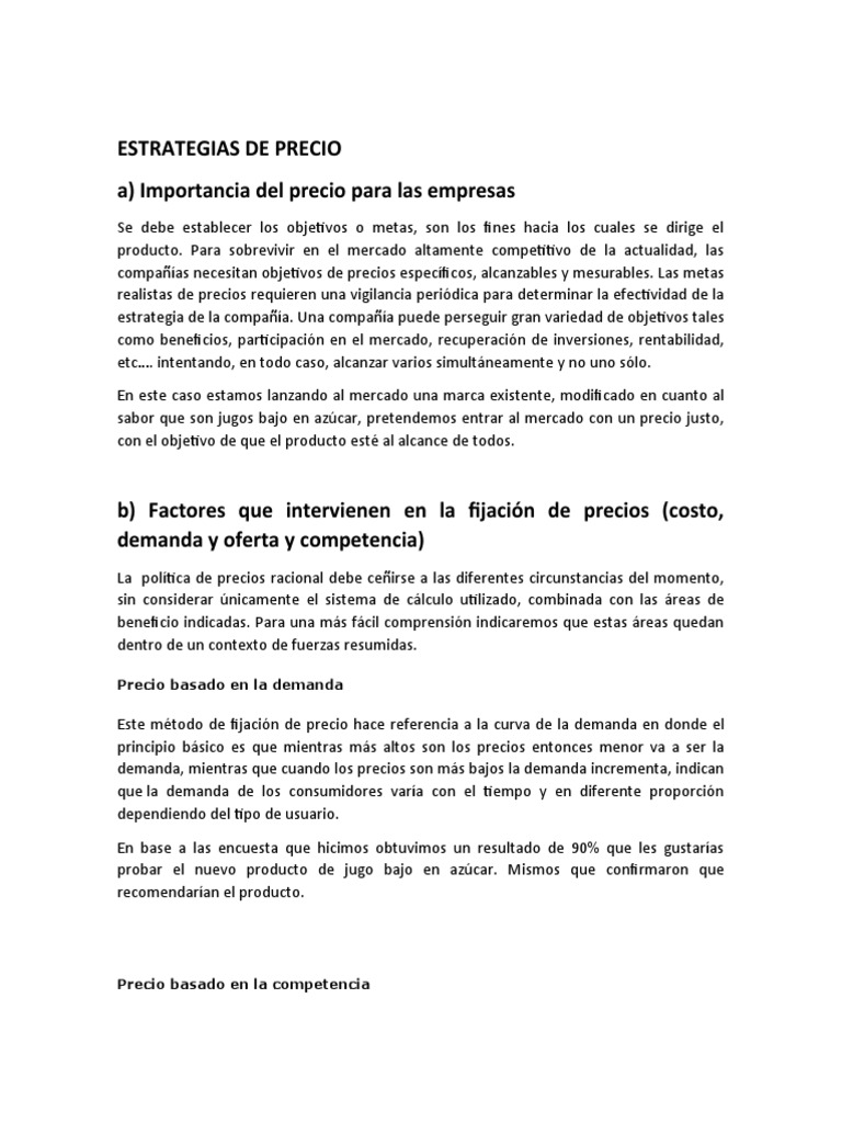 Estrategias de Precio | PDF | Mercado (economía) | Precios