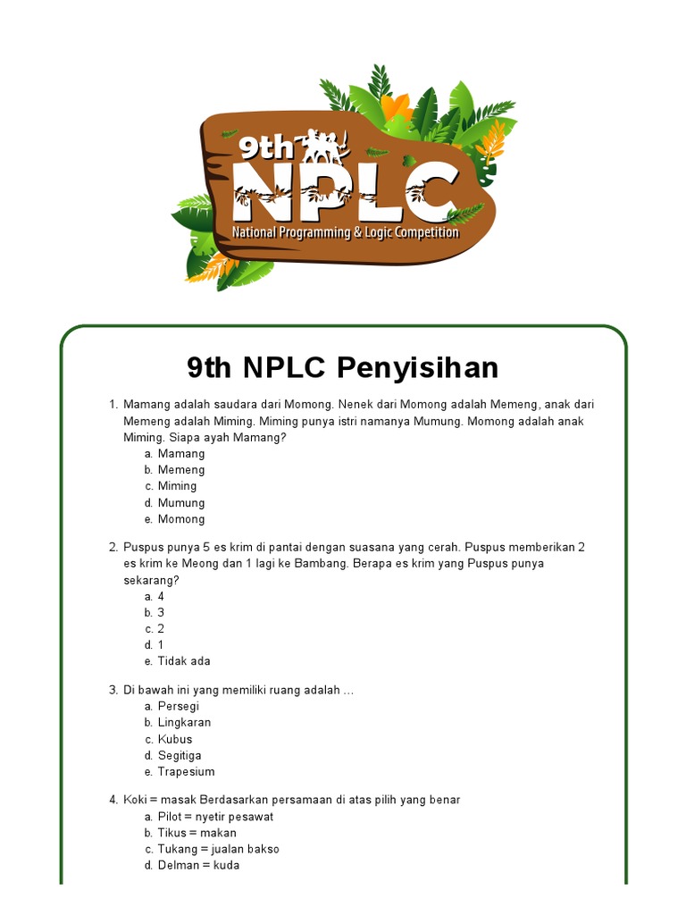 8th NPLC - 9th NPLC Penyisihan | PDF | Seni & Disiplin Bahasa