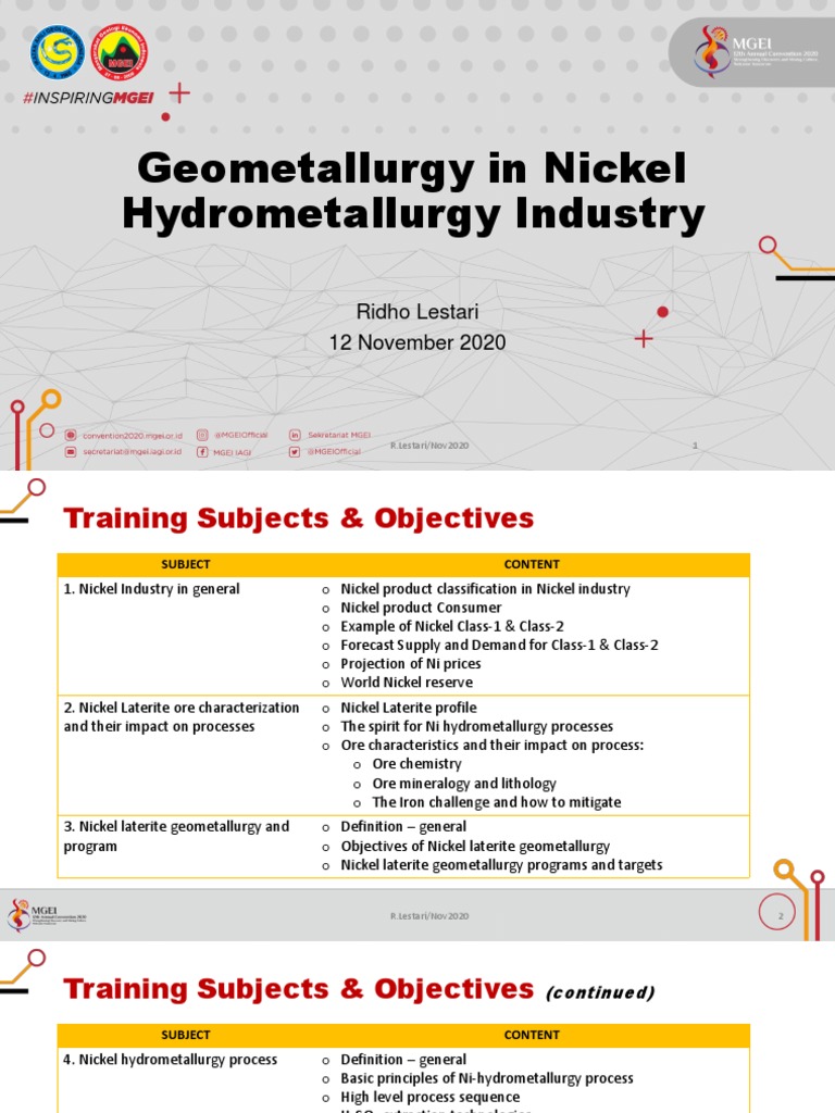 Geometallurgy in Ni Hydrometallurgy Industry MGEI | PDF | Nickel | Iron