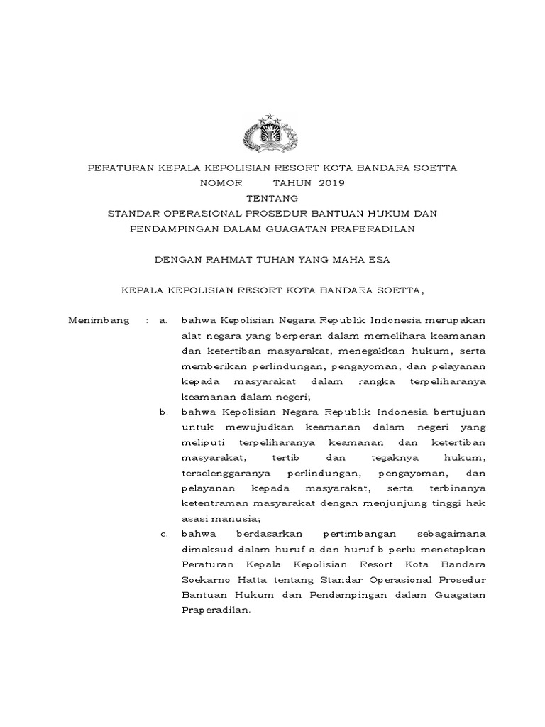 Perkap Bantuan Hukum | PDF