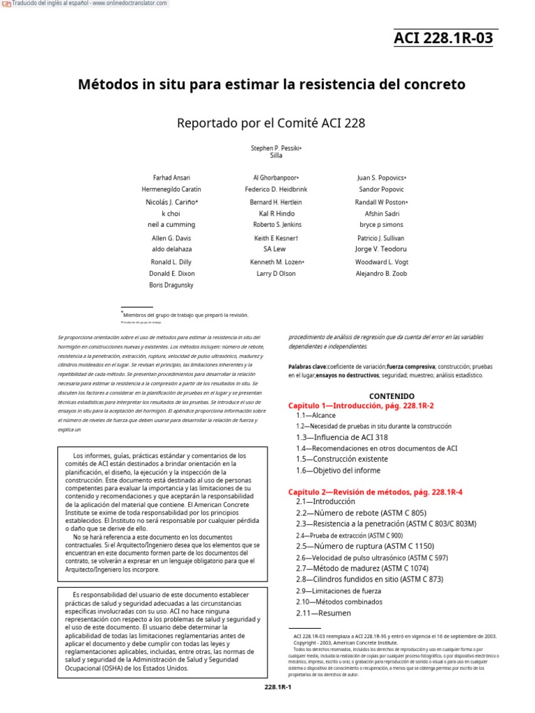 ACI 228.1R-03 In-Place Methods To Estimate Concrete Strength - MyCivil ...