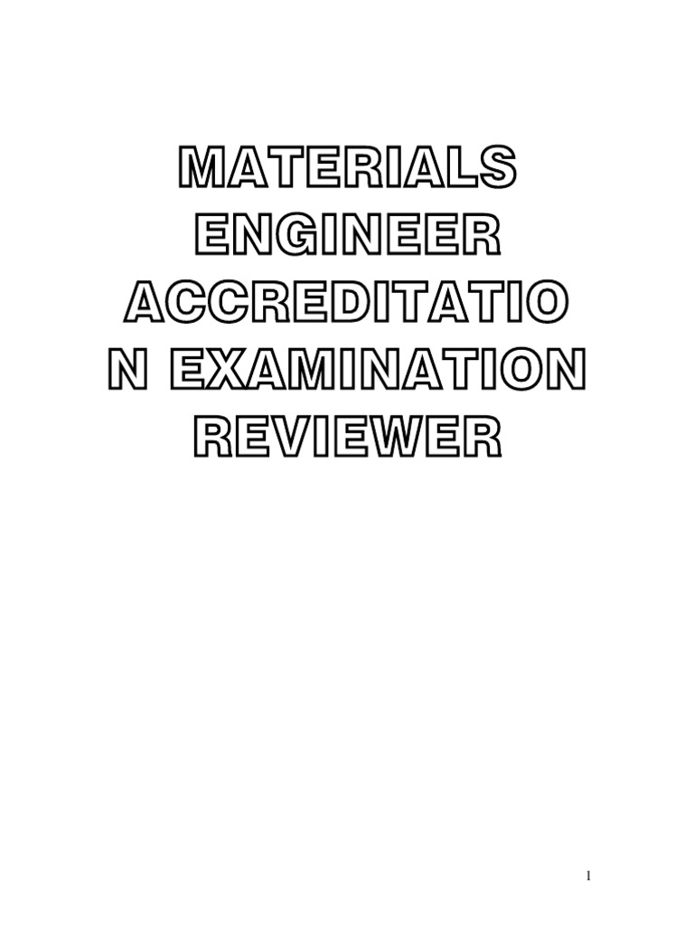 Materials Engineer Accreditation Examination Reviewer | PDF | Concrete ...