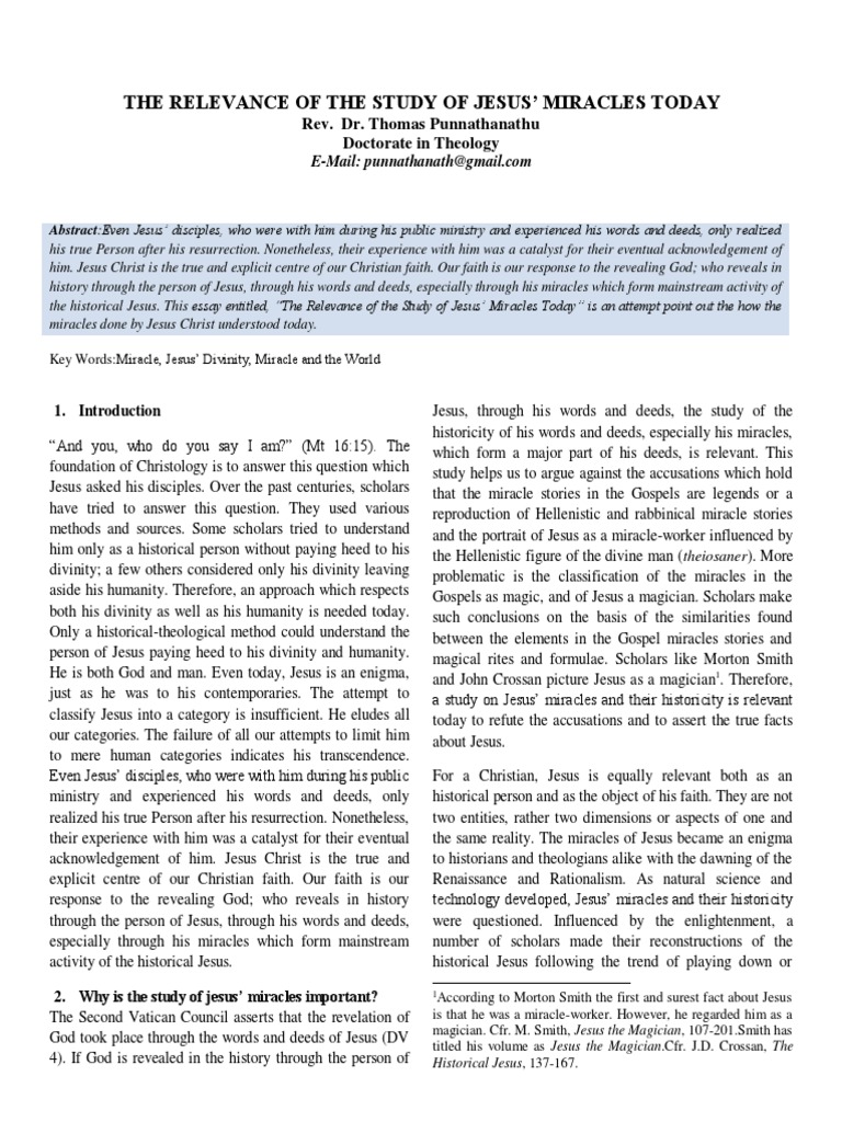 Understanding Jesus' Miracles Today | PDF | Jesus | Resurrection Of Jesus