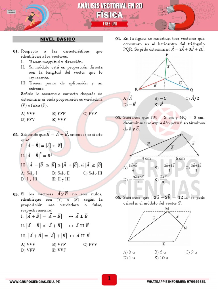 Análisis Vectorial en 2d | PDF | Vector Euclidiano | Álgebra