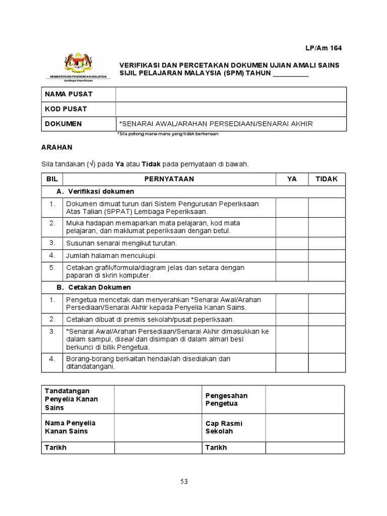 Borang LP - Am 164 | PDF