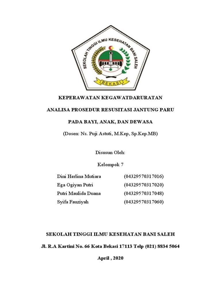 Kel. 7 Tugas KGD RJP Pada Bayi, Anak, Dewasa. | PDF