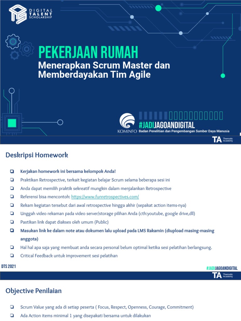 Homework - Menerapkan Scrum Master Dan Memberdayakan Tim Agile | PDF
