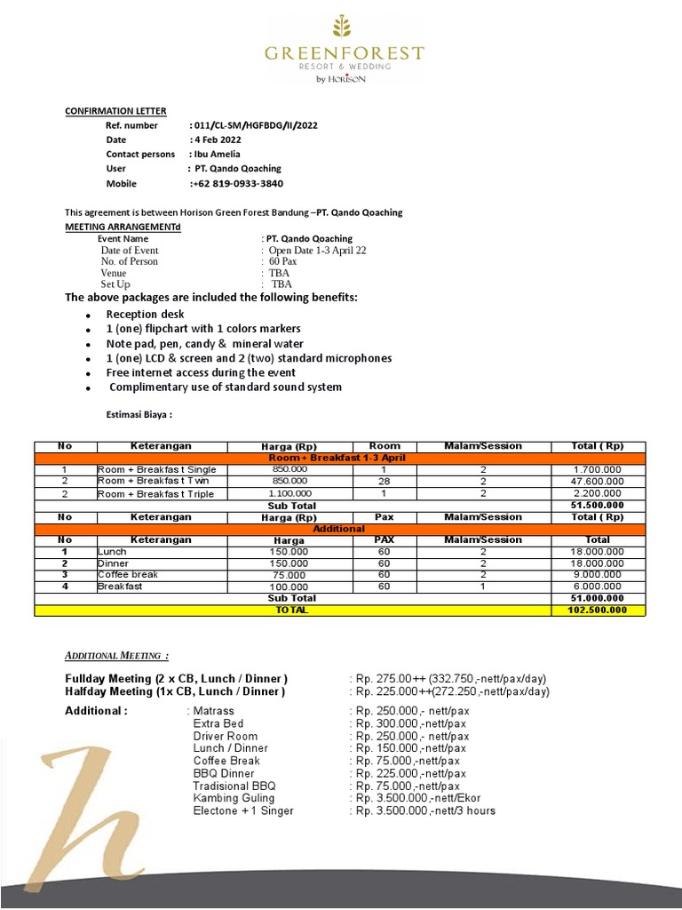 PT. Qando Qoaching Event Confirmation | PDF