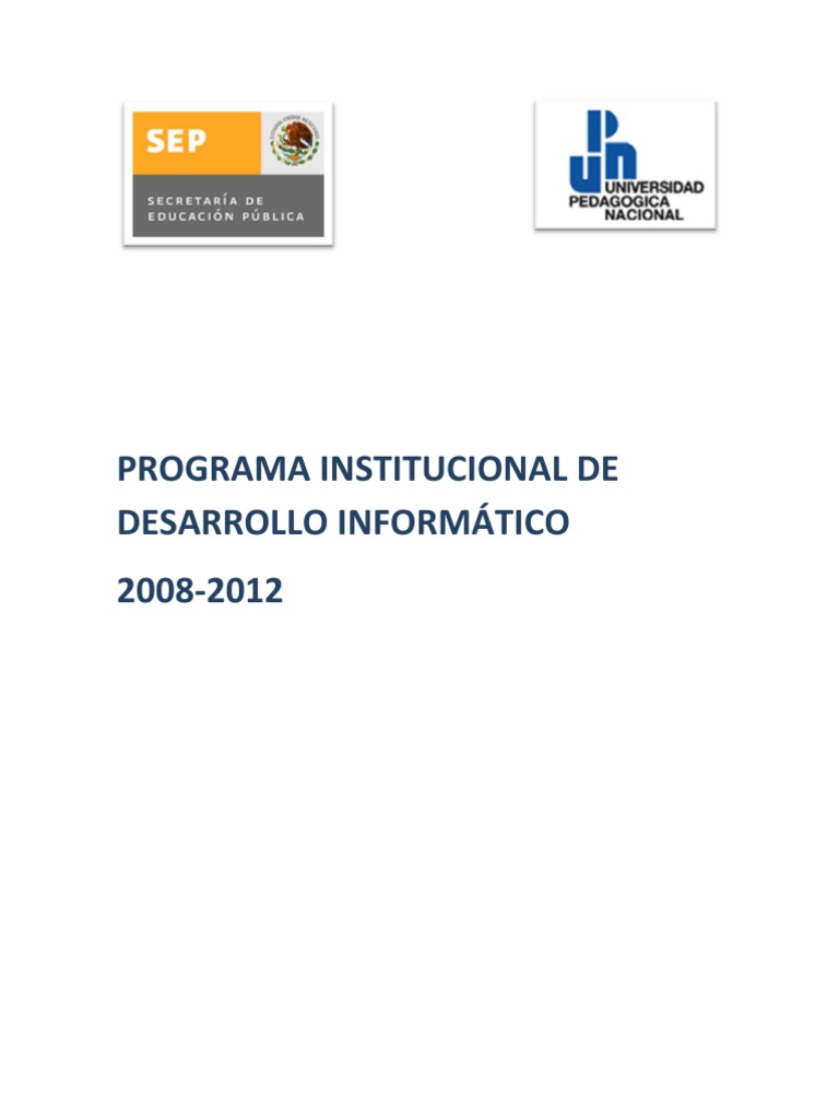 Programa Institucional de Desarrollo Inform - Tico | PDF | Tecnologia Educacional | Planificación