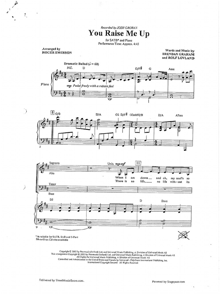 You Raise Me Up | PDF