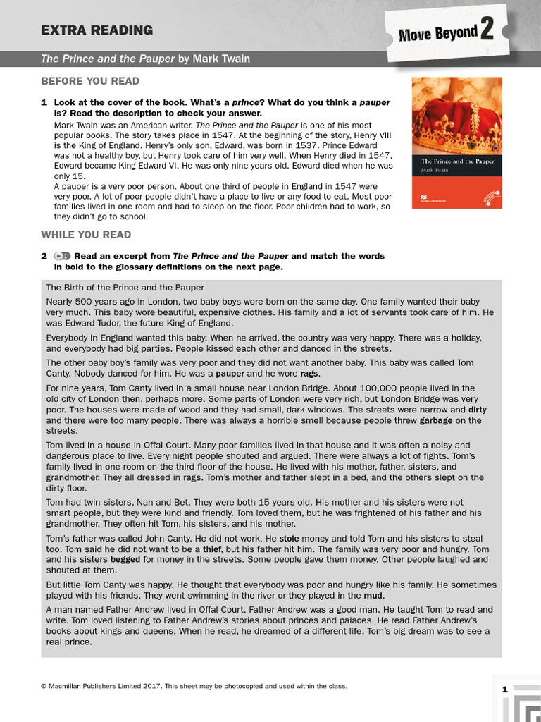 Extra Reading: The Prince and The Pauper by Mark Twain | PDF | The ...