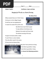 Stopping by Woods On A Snowy Evening - Robert Frost | PDF