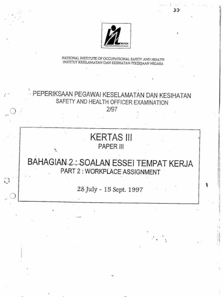 Contoh Soalan NIOSH 2 | PDF