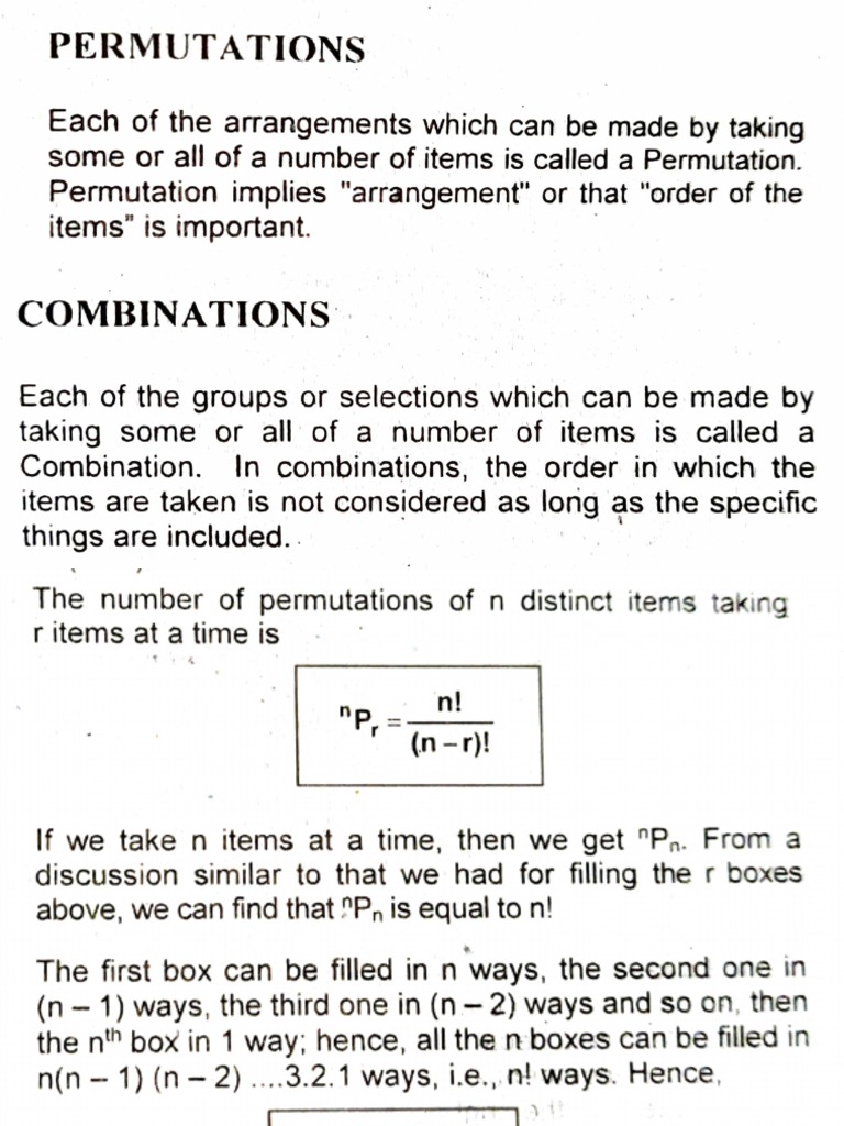 Permutations & Combination-I | PDF | Permutation | Human Communication