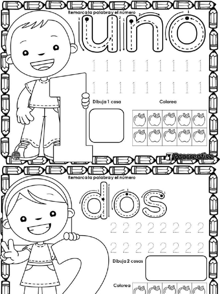 Fichas Números Del 1 Al 10 Por Materiales Educativos para Maestras | PDF