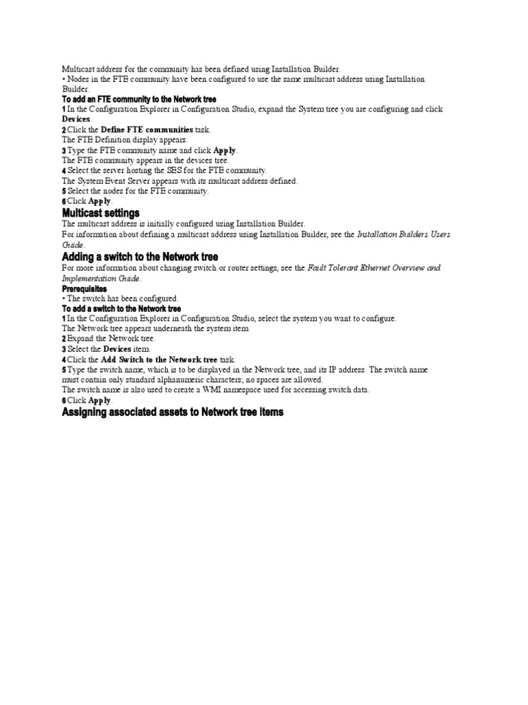Multicast Settings Adding A Switch To The Network Tree | PDF | Home ...