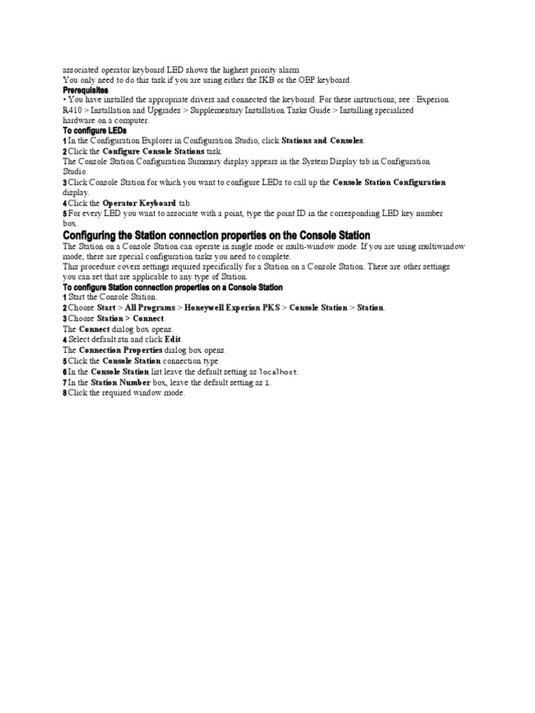 Configuring The Station Connection Properties On The Console Station | PDF