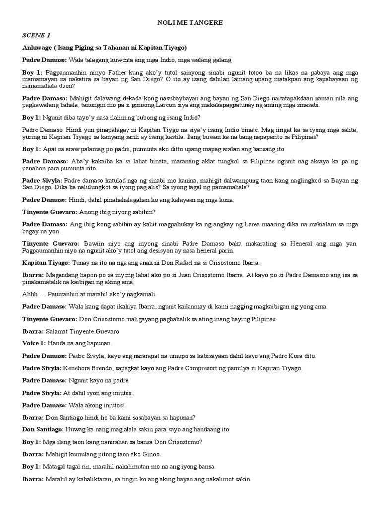 Noli Me Tangere Script 2B | PDF