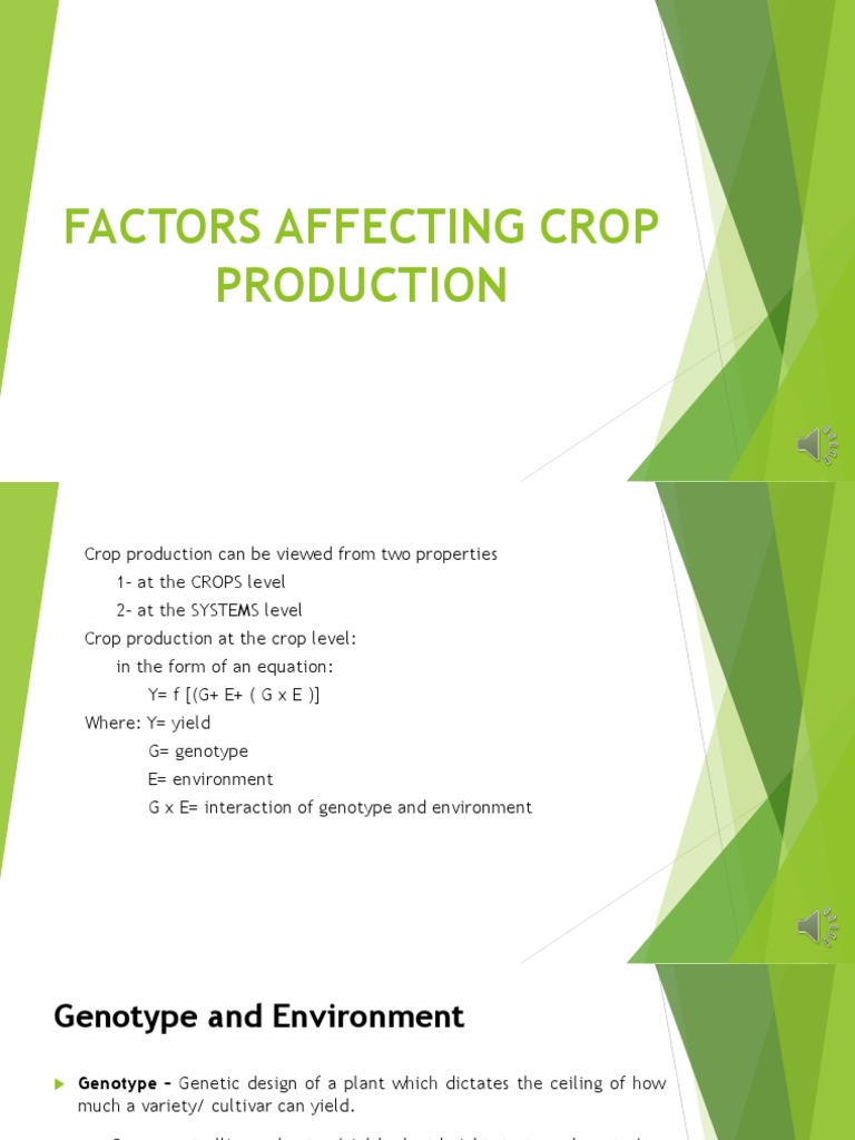 Factors Influencing Crop Production | PDF | Soil | Precipitation