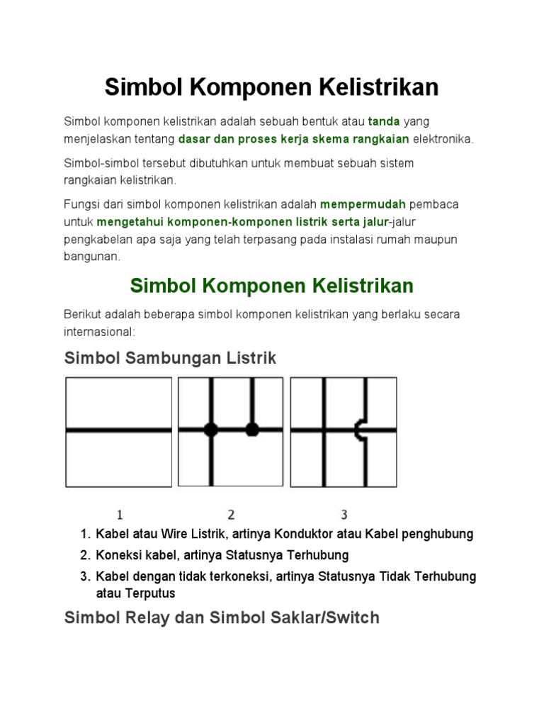 Simbol Komponen Kelistrikan | PDF