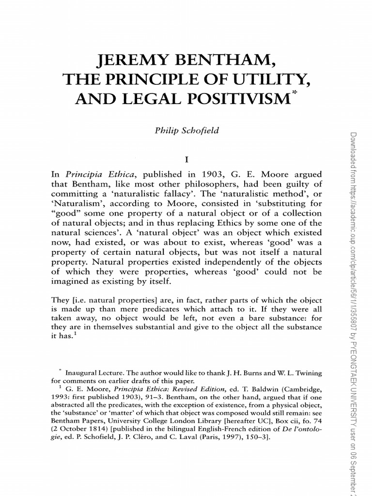 Jeremy Bentham | PDF | Utilitarianism | Ontology