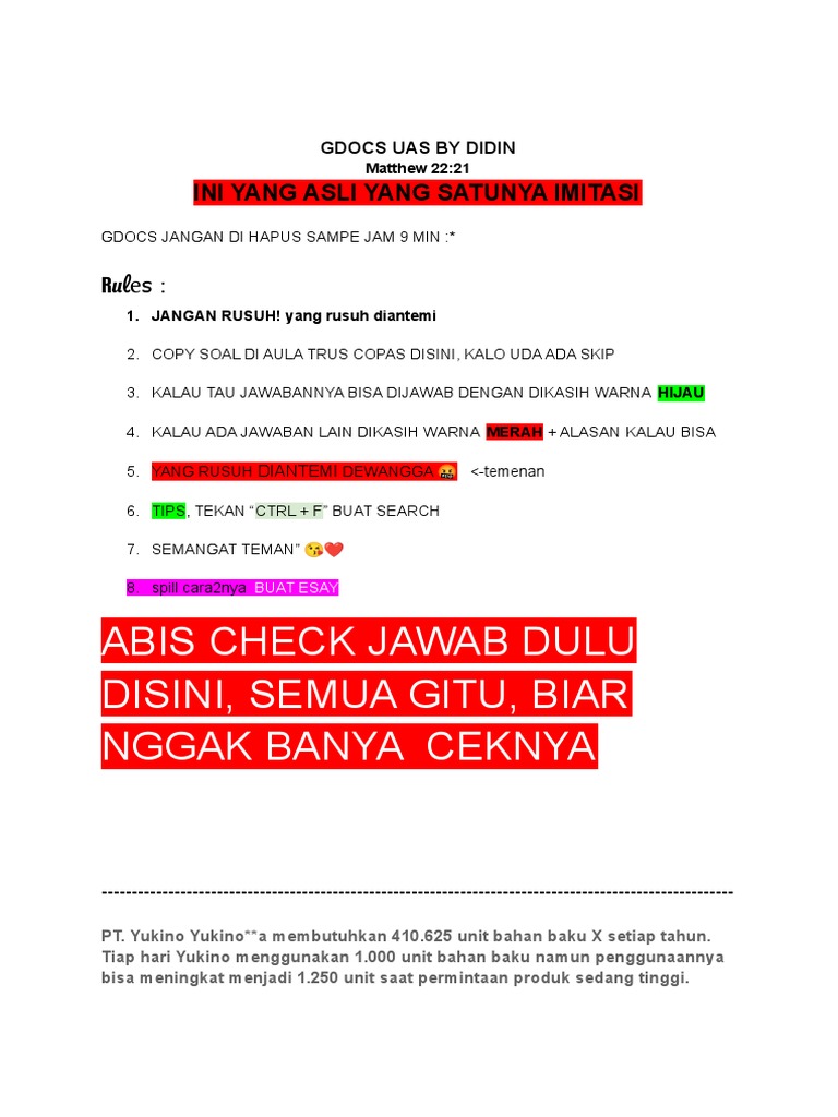 Akbi - Uas by Didin | PDF