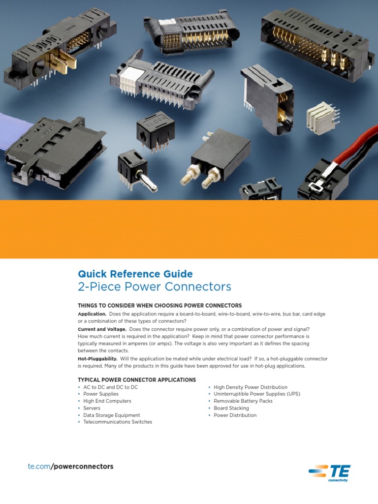 TE 2-Piece Power Connectors | PDF | Electrical Connector | Power Supply