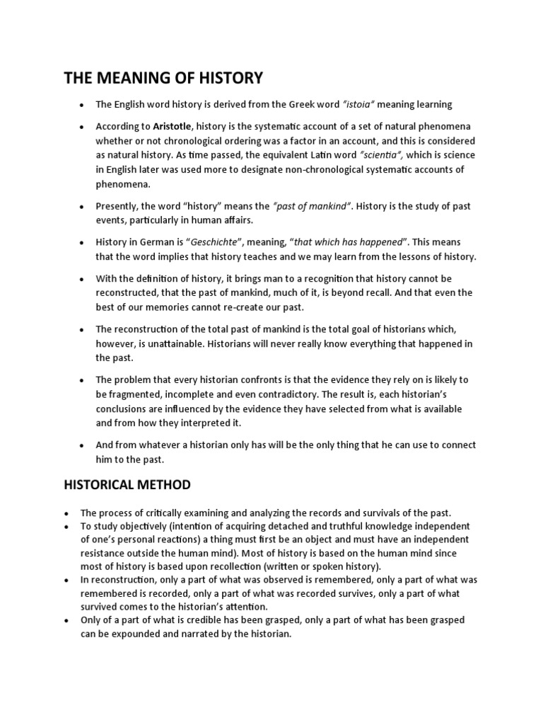 The Meaning of History: Historical Method | PDF | Primary Sources ...