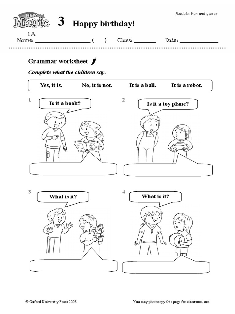 Happy Birthday!: Grammar Worksheet | PDF