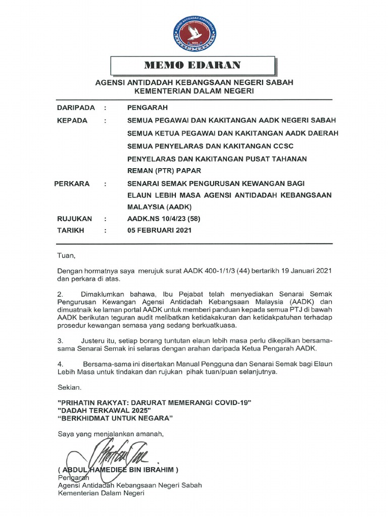 Senarai Semak Ot | PDF