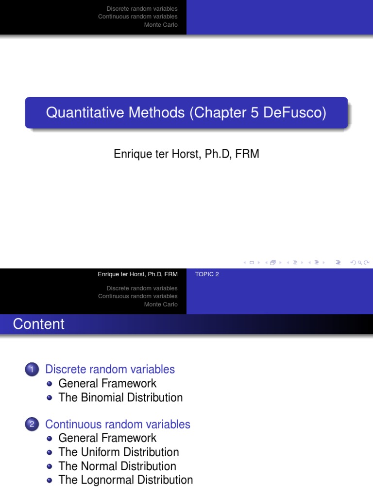 An Introduction to Discrete and Continuous Random Variables, Probability Distributions, and ...