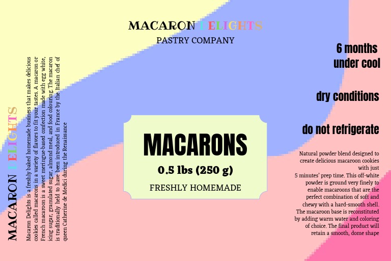 Macarons Product Label 1 | PDF | Macaron | Foods