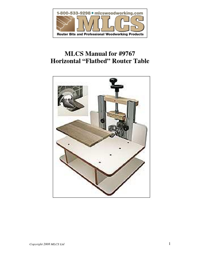 Horizontal "Flatbed" Router Table: MLCS Manual For #9767 | PDF | Screw ...